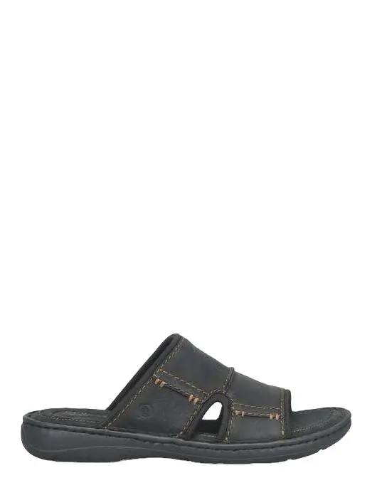 BØRN Maldon Leather Slide Sandal - Black Nubuck