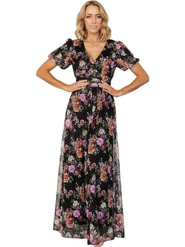 BALTIC BORN Ardley Maxi Dress - Black Multi Floral
