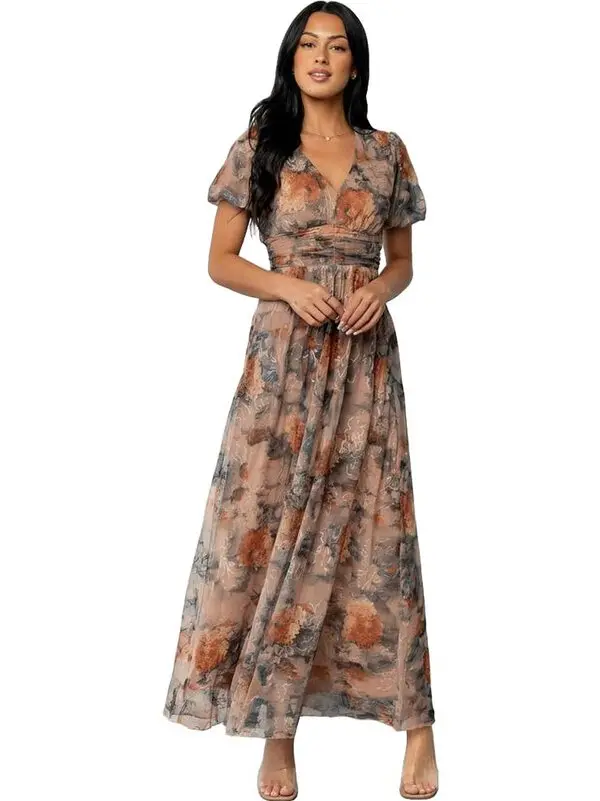 BALTIC BORN Ardley Maxi Dress - Copper + Slate Floral