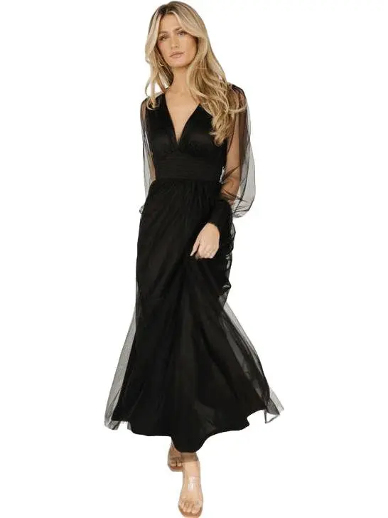 BALTIC BORN Layla Tulle Maxi Dress - Black