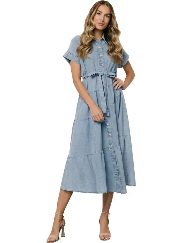 BALTIC BORN Button-up Maxi Dress - Denim