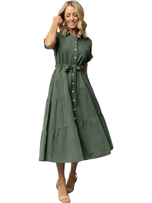 BALTIC BØRN Button-up Maxi Dress - Green