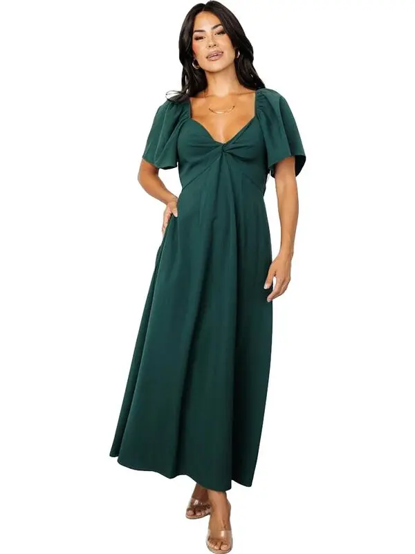 BALTIC BORN Indie Back Tie Dress - Dark Green