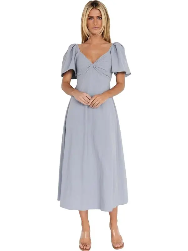 BALTIC BORN Indie Back Tie Dress - Dusty Blue