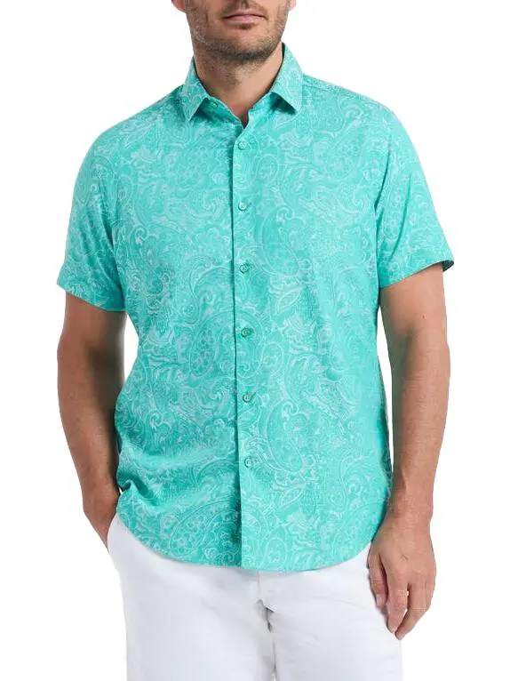 Robert Graham Hudson Short Sleeve Button-up Shirt - Mint
