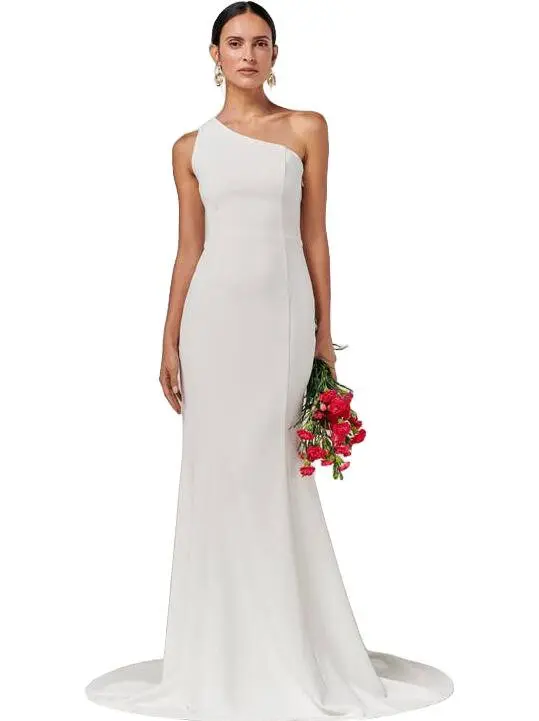 BWLDR Noella One-shoulder Gown - White