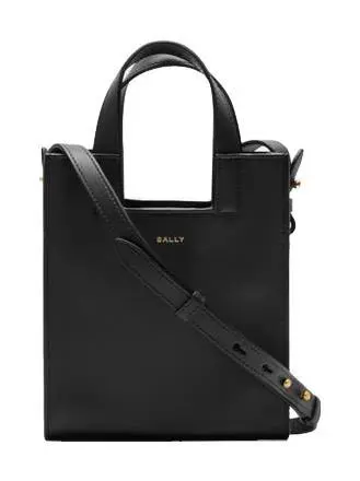 Bally Easy Small Tote Bag In Calf Leather - Black