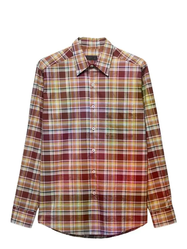 Prada Checked Cotton Shirt - Brown