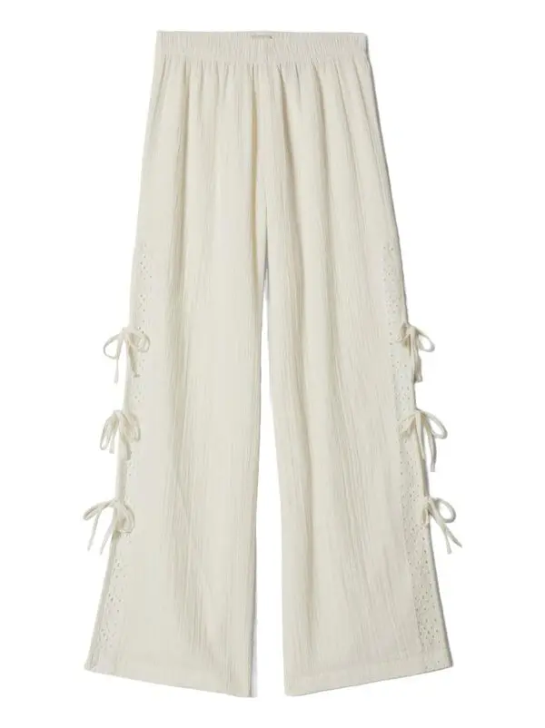 Brixton Seaside Eyelet Wide Leg Pants - Off White Eyelet