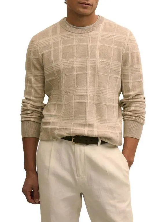 Brooks Brothers Plaid Cotton Sweater - Beige Tan Plaid