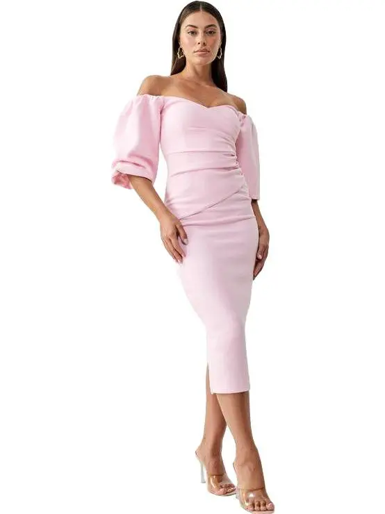 BWLDR Jessamy Midi Dress - Pale Pink