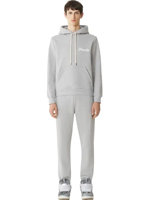 LANVIN Ribbon Embroidered Hoodie - Heather Grey