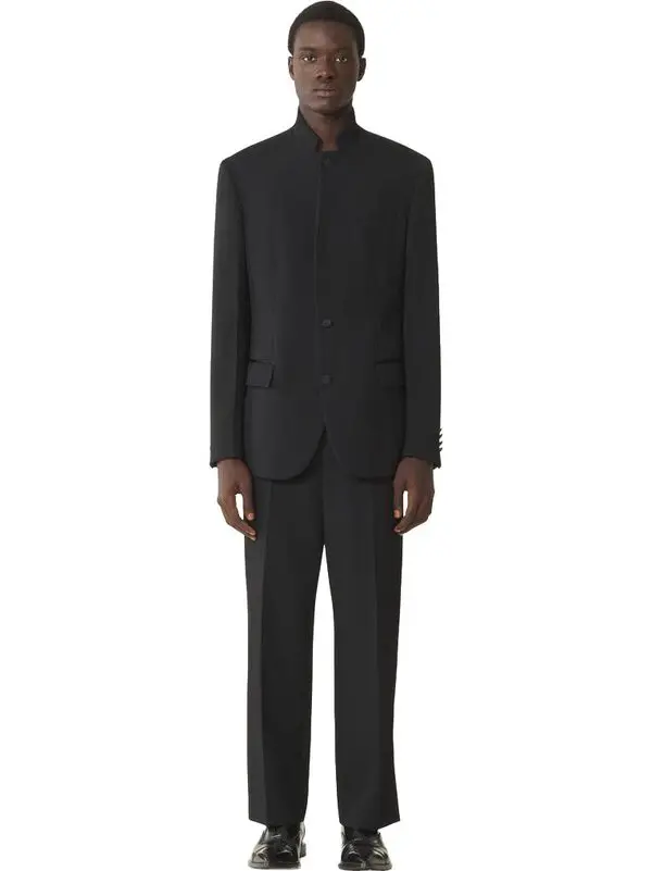LANVIN Wool Jacket With Stand-up Collar - Black