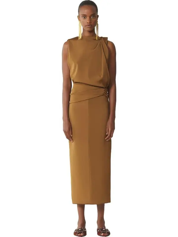 LANVIN Midi Dress In Viscose - Golden Brown