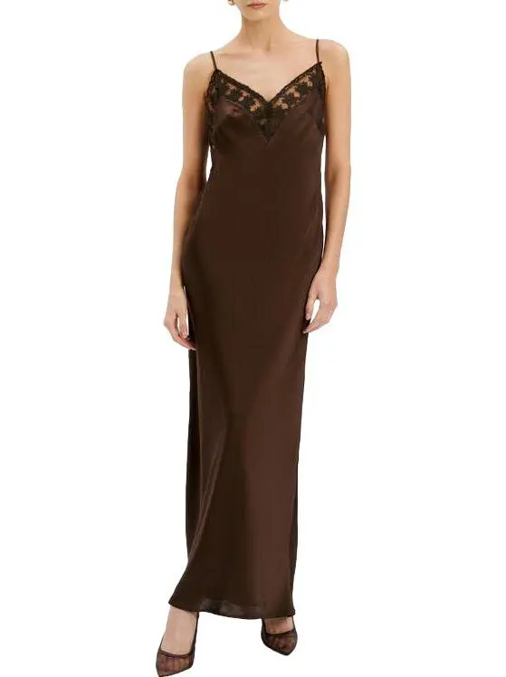 Bardot Bonita Maxi Slipdress - Dark Chocolate