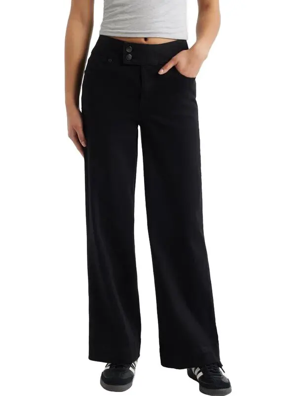 1822 Denim High-waist Wide Leg Jeans - Black