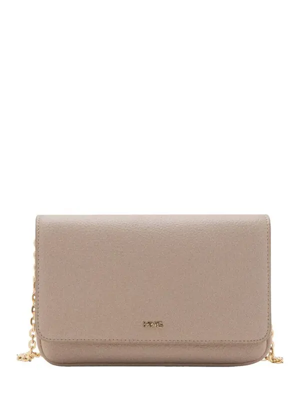 Mango Faux Leather Crossbody Bag - Off White