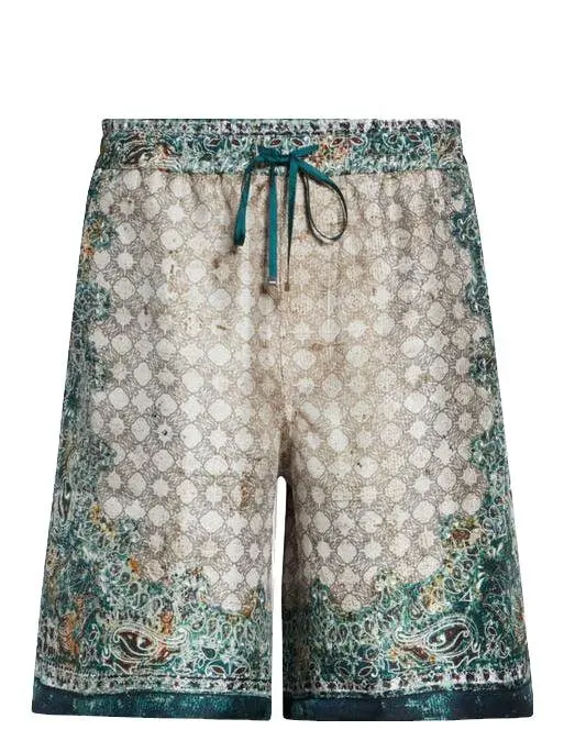 Amiri Monogram Bandana Print Silk Shorts - Multi Archived