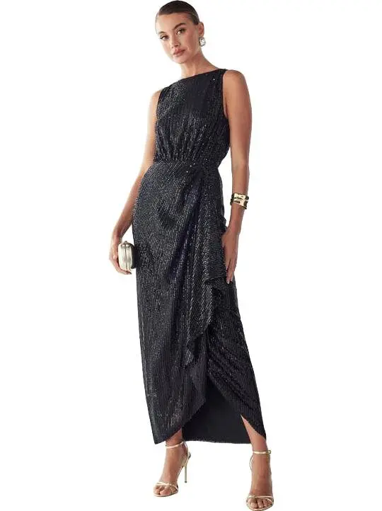 BWLDR Dewan Maxi Dress - Black Sequin