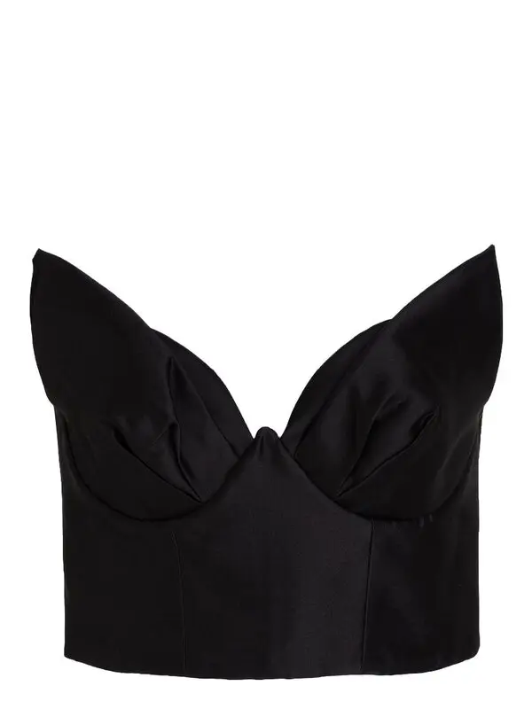 Zimmermann Cropped Strapless Satin Top - Black