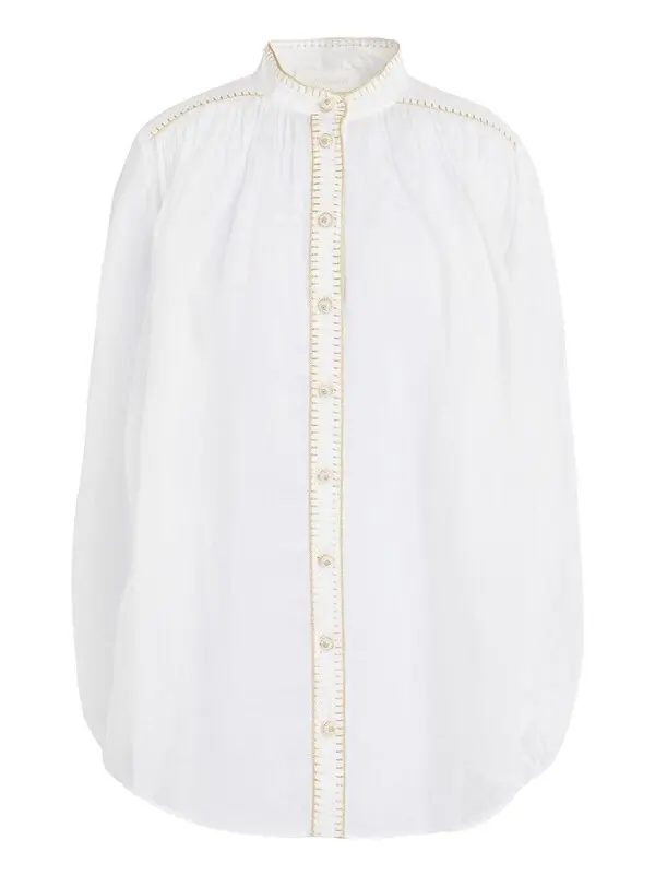 Zimmermann Pintucked Ramie Blouse - Ivory