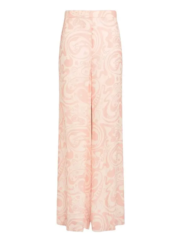 Zimmermann Printed Chiffon Flared Pants - Blush