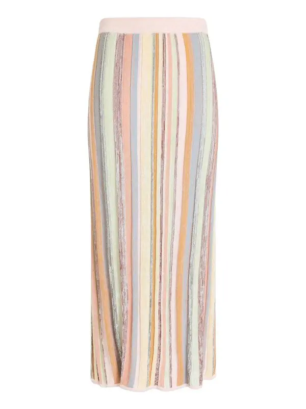 Zimmermann Striped Ribbed-knit Midi Skirt - Multicolor