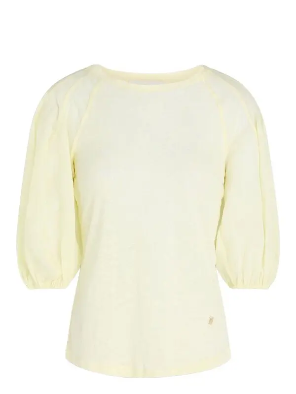 Zimmermann Gathered Linen Top - Pastel Yellow
