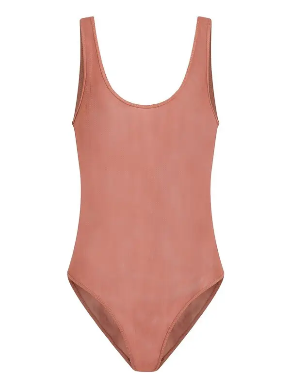 Zimmermann Stretch-mesh Bodysuit - Light Brown