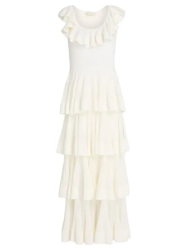 Zimmermann Tiered Cotton-blend Maxi Dress - Ivory