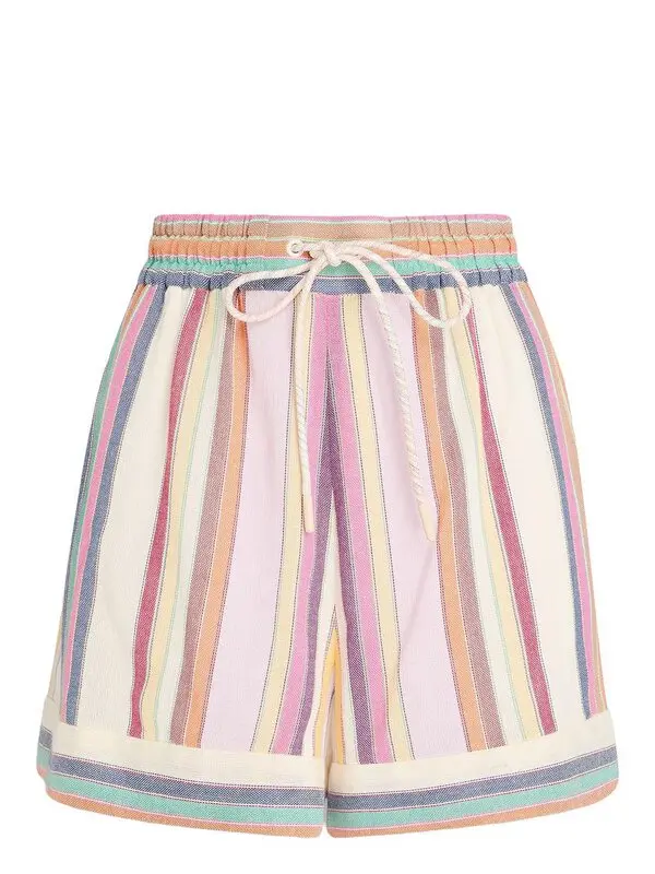 Zimmermann Lexi Striped Cotton-canvas Shorts - Multicolor