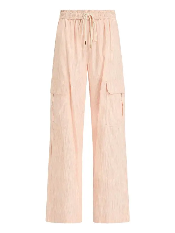Zimmermann Striped Linen-blend Cargo Pants - Pastel Orange