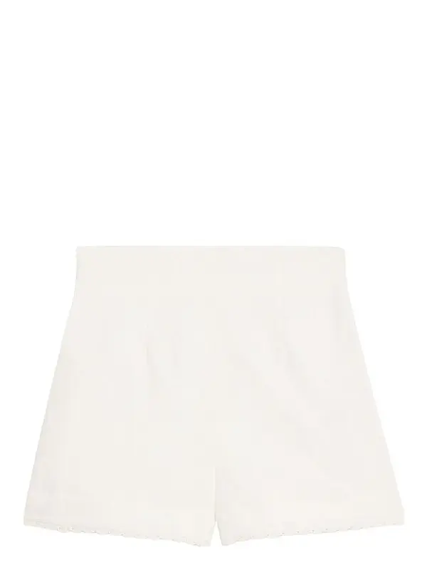 Zimmermann Crochet-trimmed Cotton-piqué Shorts - White