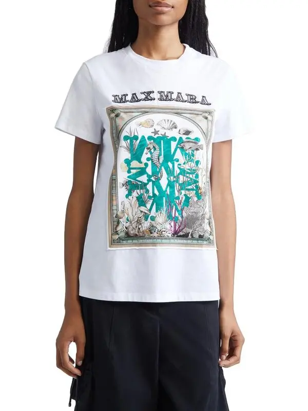 Max Mara Spadino Graphic T-shirt - Optical White