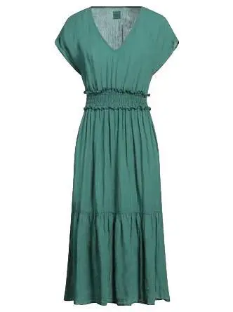 120% Lino Midi Linen Dress - Green