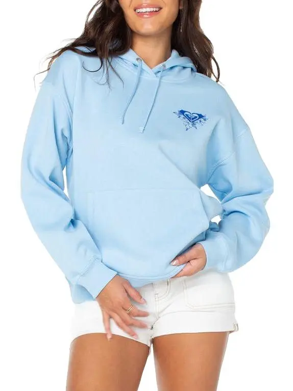 Roxy Wailea Oversized Graphic Hoodie - Airy Blue