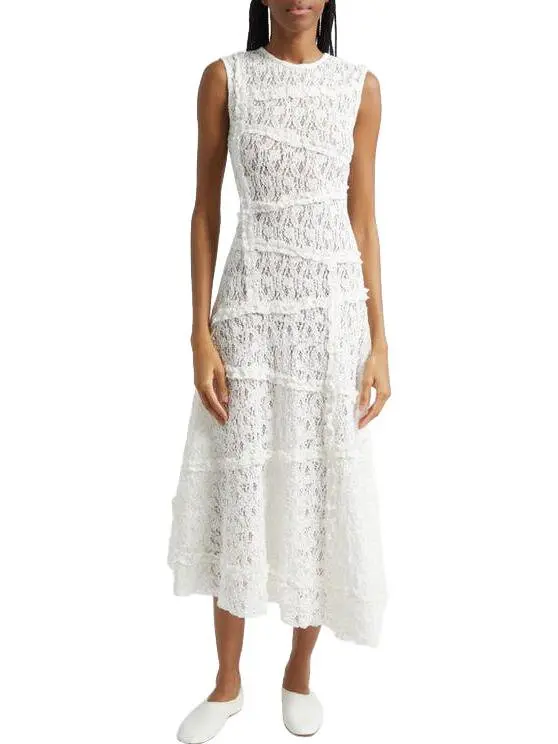EENK Lace Paneled Maxi Dress - Ivory