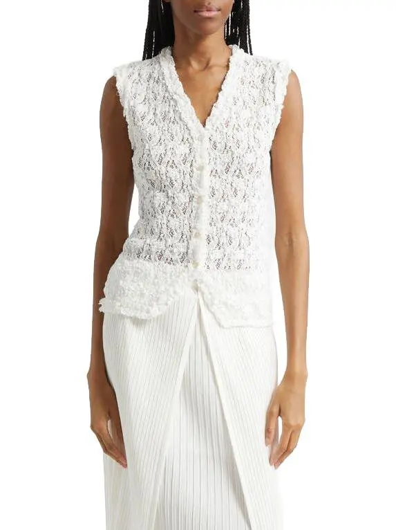 EENK Button-front Lace Tank - Ivory