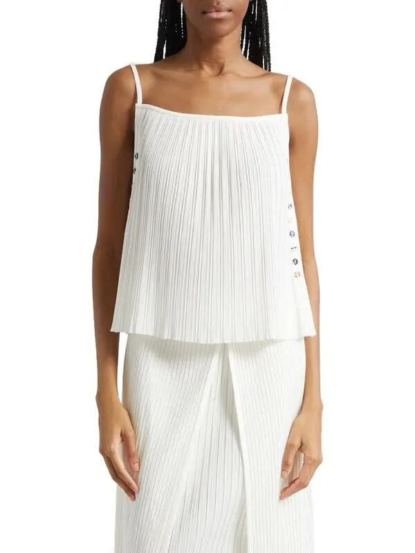 EENK Pleated Side Button Camisole - Ivory