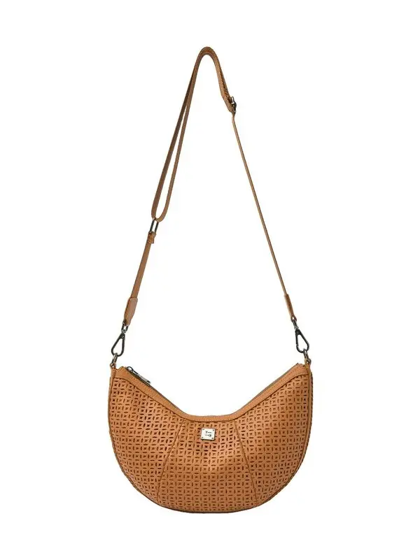 THINK ROYLN Leather Shoulder Bag - Terracotta Perforated Leather