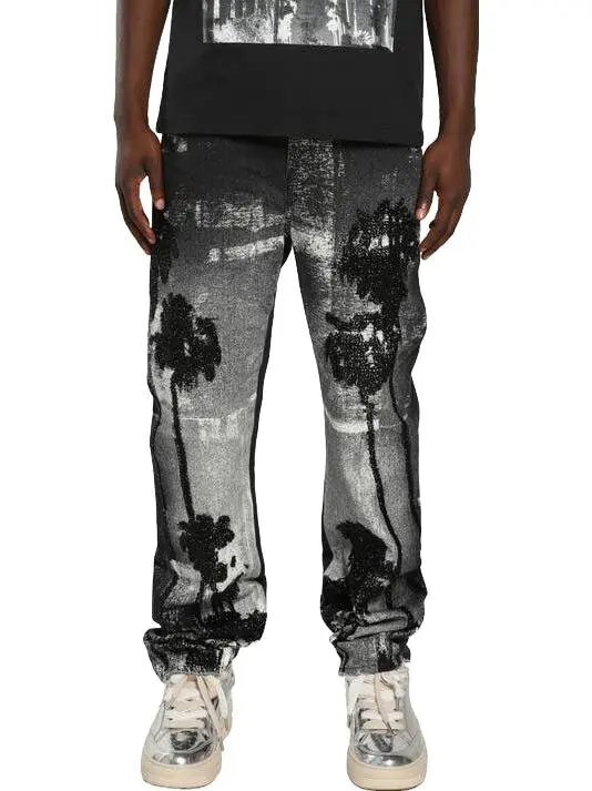 PURPLE BRAND Beaded Palm Jeans - Black