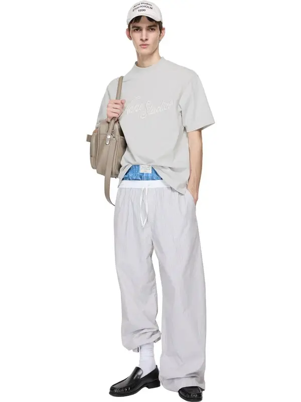 Acne Studios Logo T-shirt Relaxed Fit - Pale Grey Melange