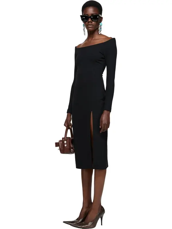 Acne Studios Long Sleeve Midi Dress - Black