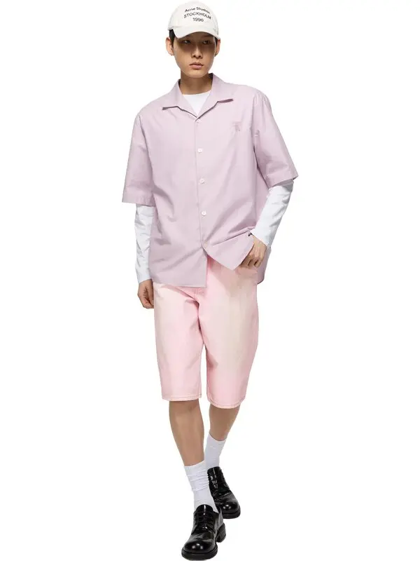 Acne Studios Denim Knee Length Shorts - Pale Pink