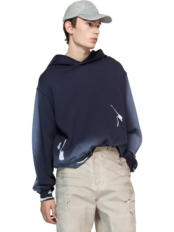 Acne Studios Sprayed Logo Hoodie - Navy Blue