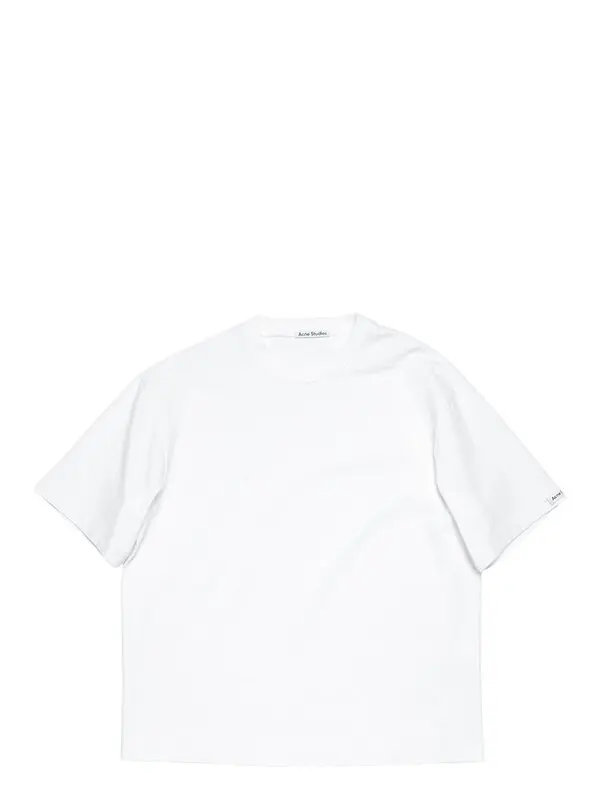 Acne Studios Satin Logo T-shirt Relaxed - Optic White