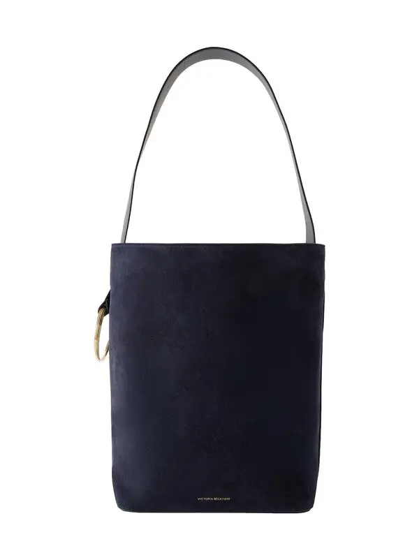 Victoria Beckham Dia Leather And Suede Bucket Bag - Blue