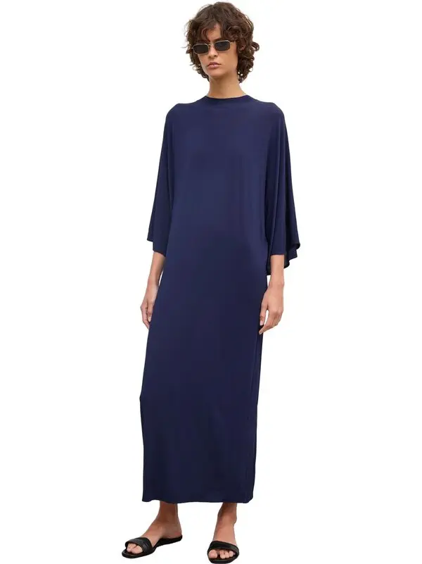 HOUSE OF DAGMAR Jersey Kimono Maxi Dress - Navy Blue