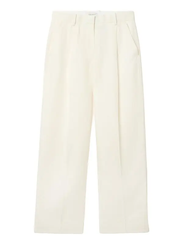 HOUSE OF DAGMAR Relaxed Wide-leg Linen Trousers - White