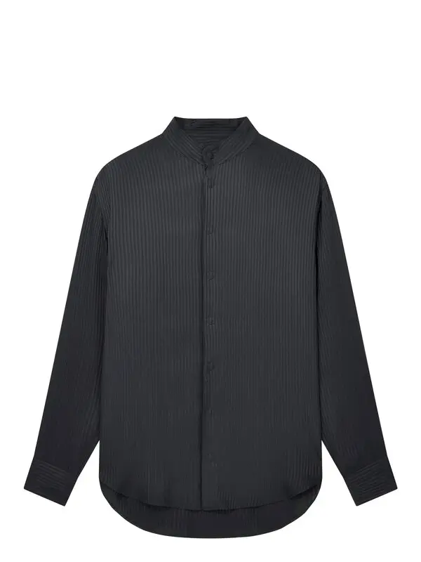 Giorgio Armani Silk And Viscose Blend Creponne Shirt - Black
